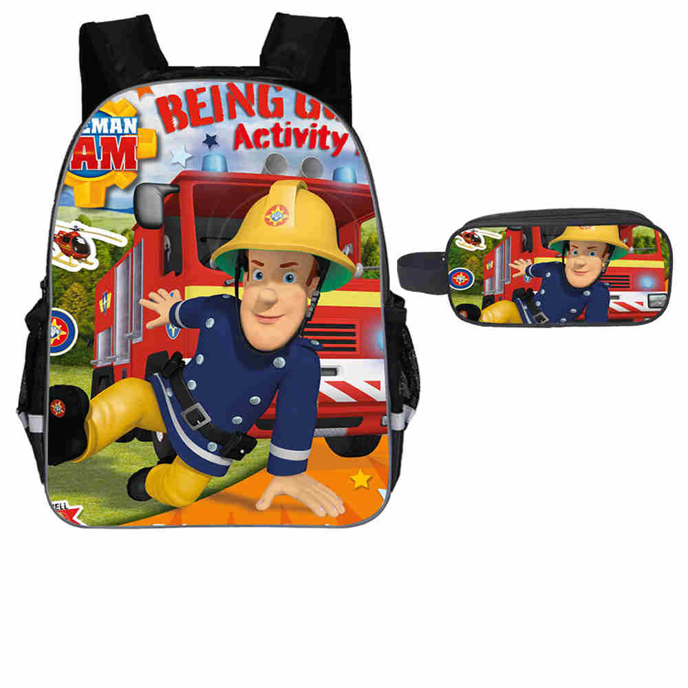 2Pcs/Set Portfolio For School Bag Girls Boys Fashion Fireman Sam Print ...
