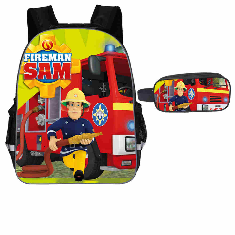 2Pcs/Set Portfolio For School Bag Girls Boys Fashion Fireman Sam Print ...