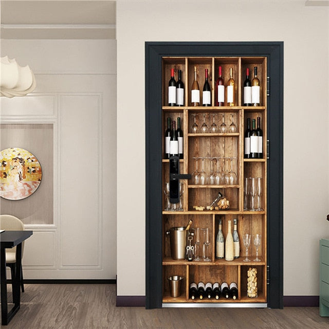 Creative 3D Door Sticker 95x215cm/Custom Size Self Adhesive Wallpaper ...