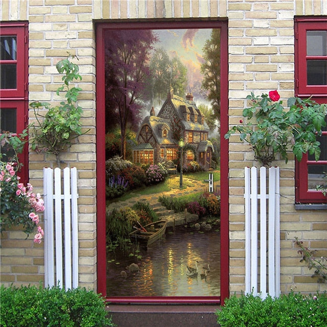 Creative 3D Door Sticker 95x215cm/Custom Size Self Adhesive Wallpaper ...