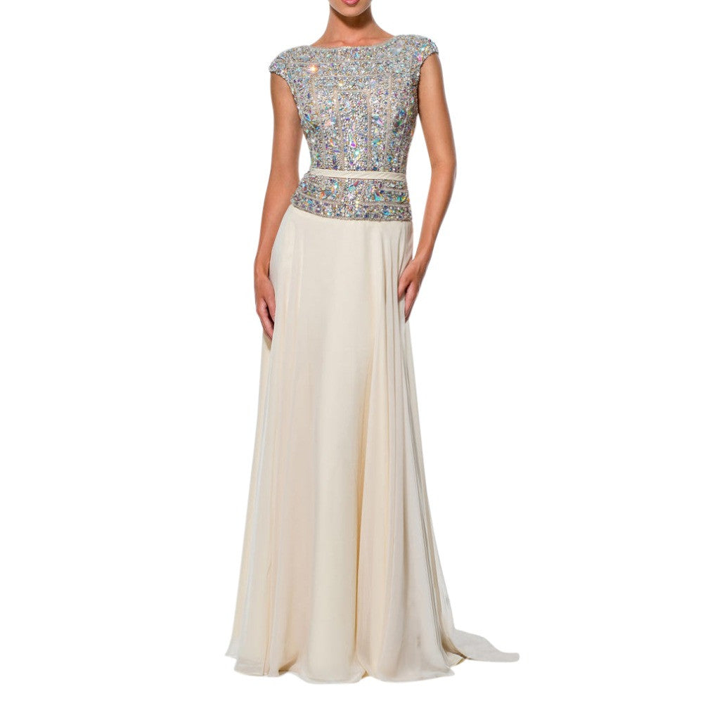 Cap Sleeves abendkleider crystal Louisvuigon Woman Rhinestone robe de ...