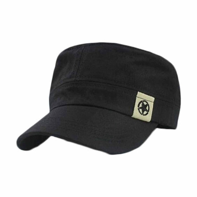 Fashion Flat Roof Military Hat Caps Unisex Mens Army Sun Hats Outdoor ...