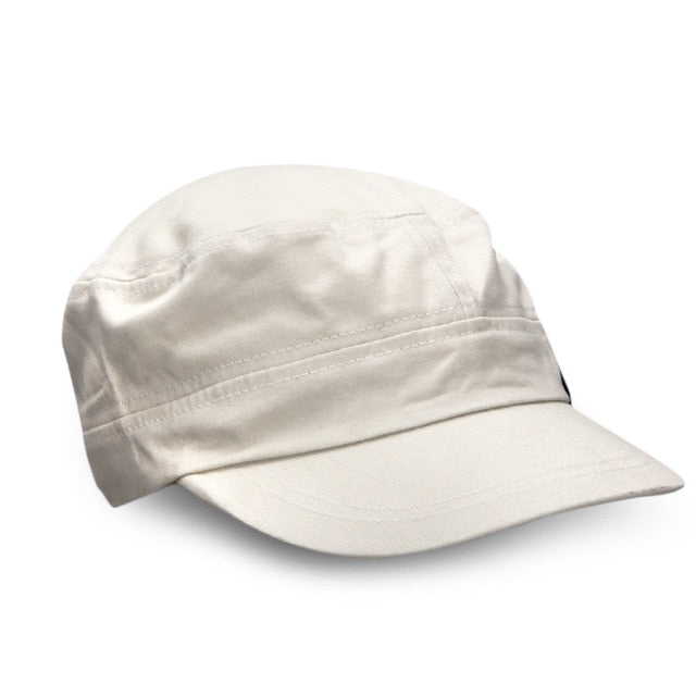 Fashion Flat Roof Military Hat Caps Unisex Mens Army Sun Hats Outdoor ...