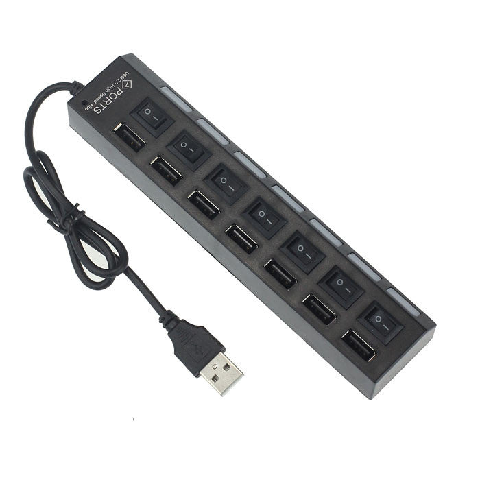 7 Ports High Speed USB Hub With Power on/off. – Shopy Max